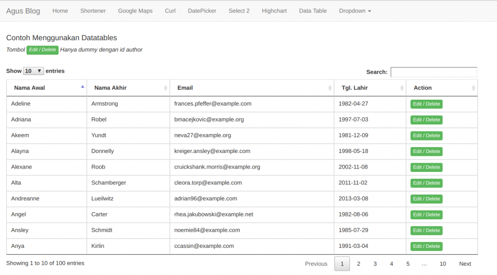 Tutorial Menggunakan Datatables Dengan Serverside Processing Php Dan Mysql Mr Agus